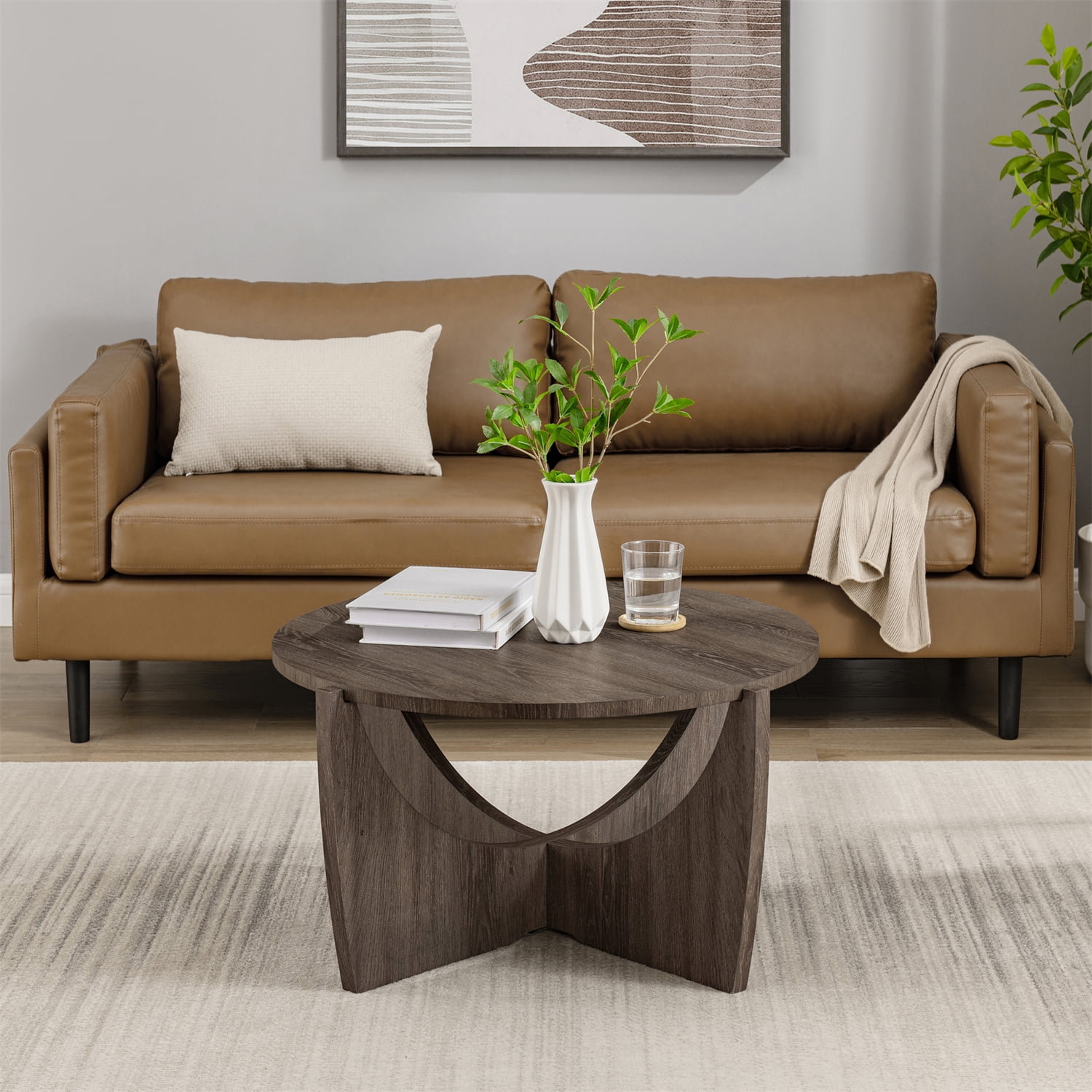 Minimalism Round Coffee Table Curved Leg,Home Decoration, Living Room ...