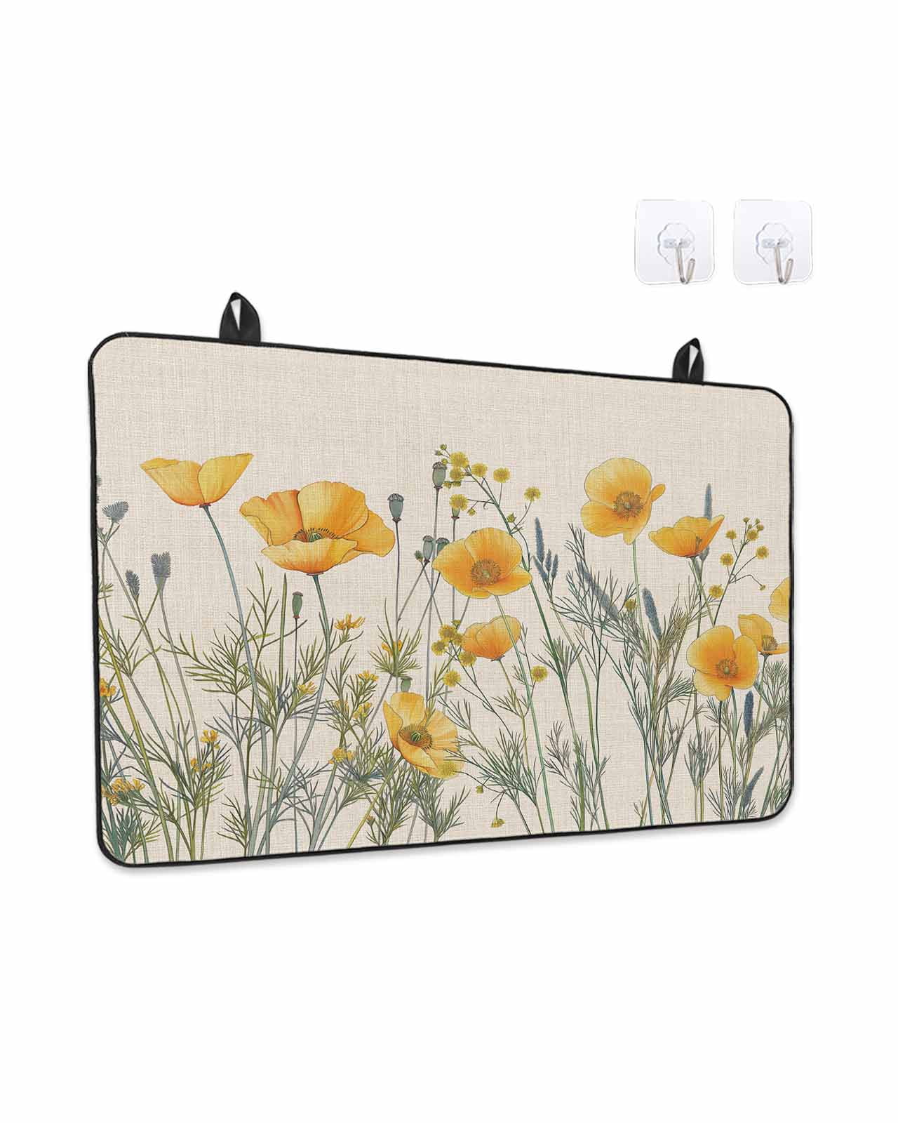 Minimalism Yellow Floral Stove Top Covers for Electric Stove, 28'x20 ...