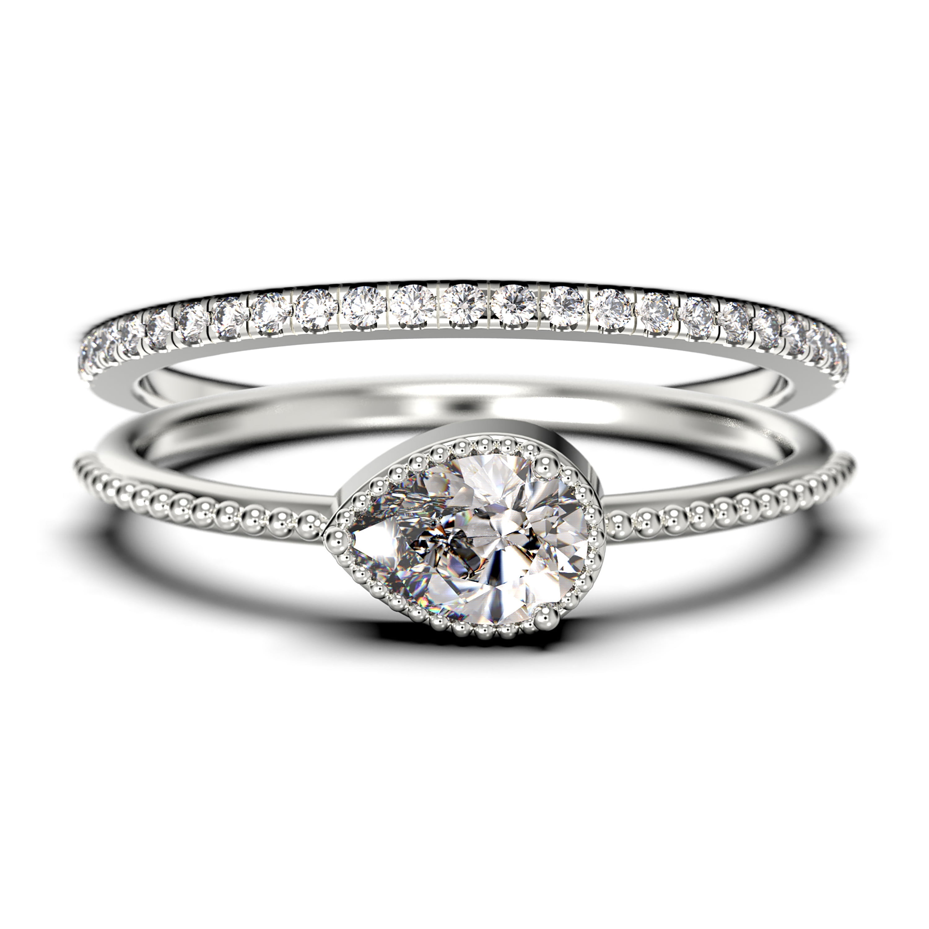 Minimalist 1.60 Carat Pear Cut Diamond Moissanite Classic Engagement ...