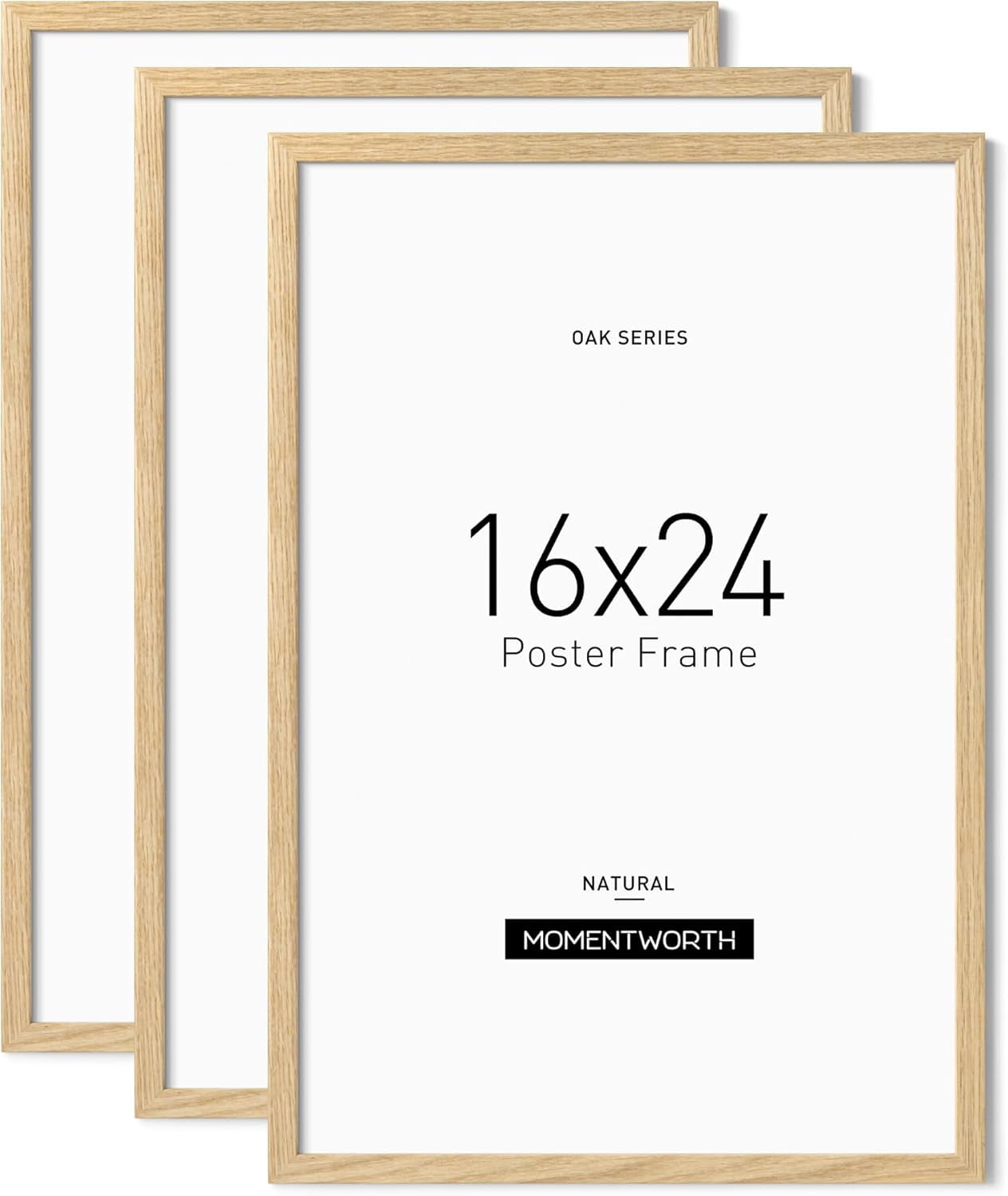 Minimalist 16x24 Frame Set of 3, Solid Oak Wood 16x24 Picture Frame for ...