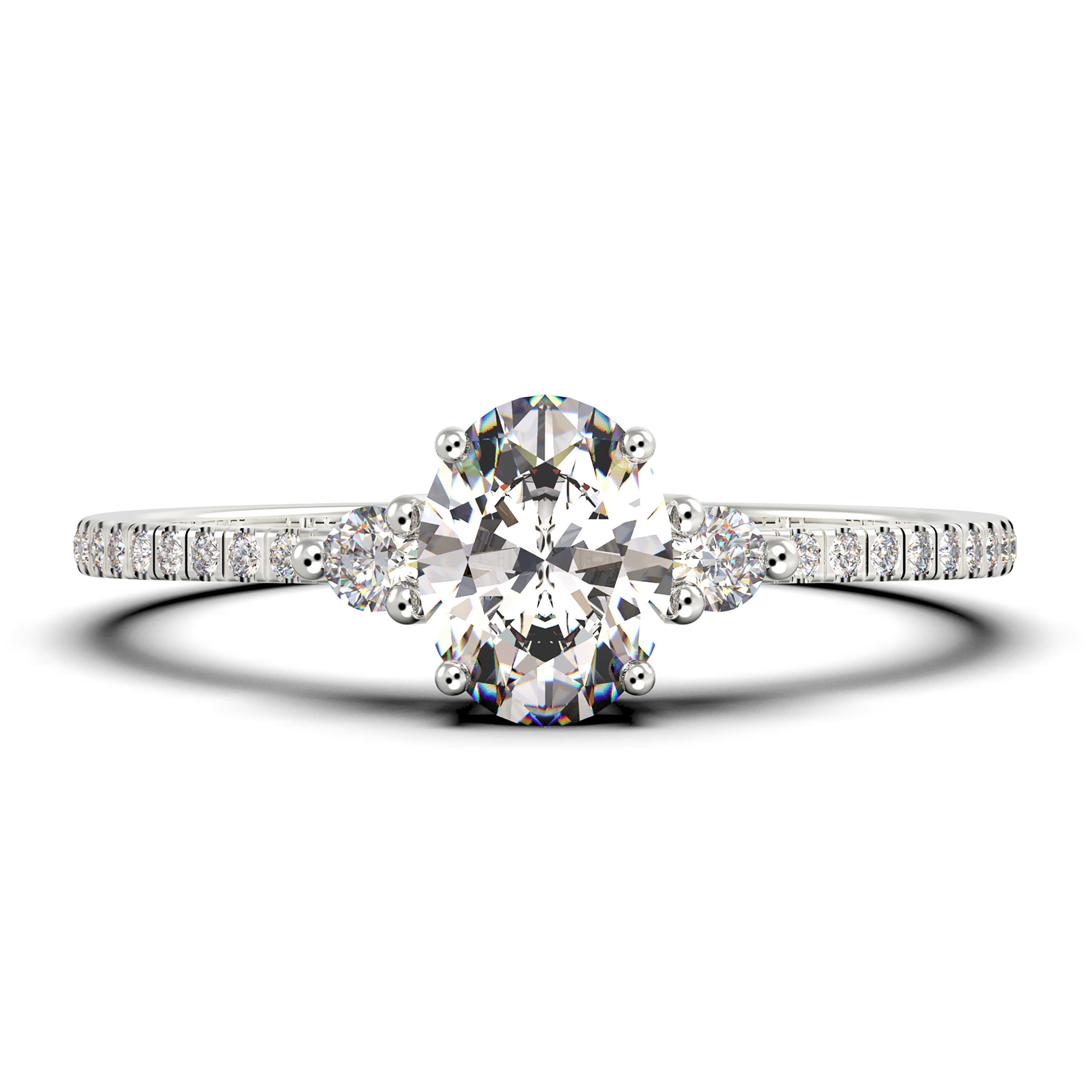 Minimalist 2.00 Carat Oval Cut Simplistic Diamond Moissanite Engagement ...
