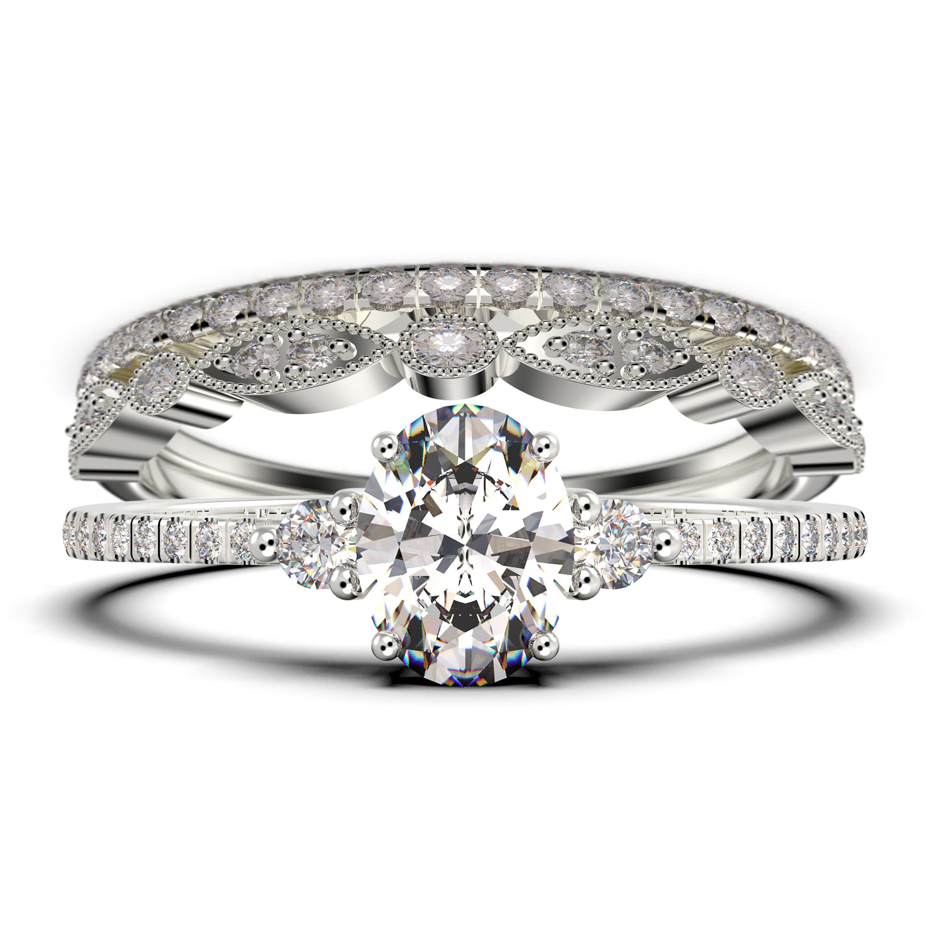 Minimalist 2.25 Carat Oval Cut Simplistic Diamond Moissanite Engagement ...