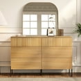 Minimalist 6-Drawer 47.2" W Rectangular Dresser With Reeded Details And ...