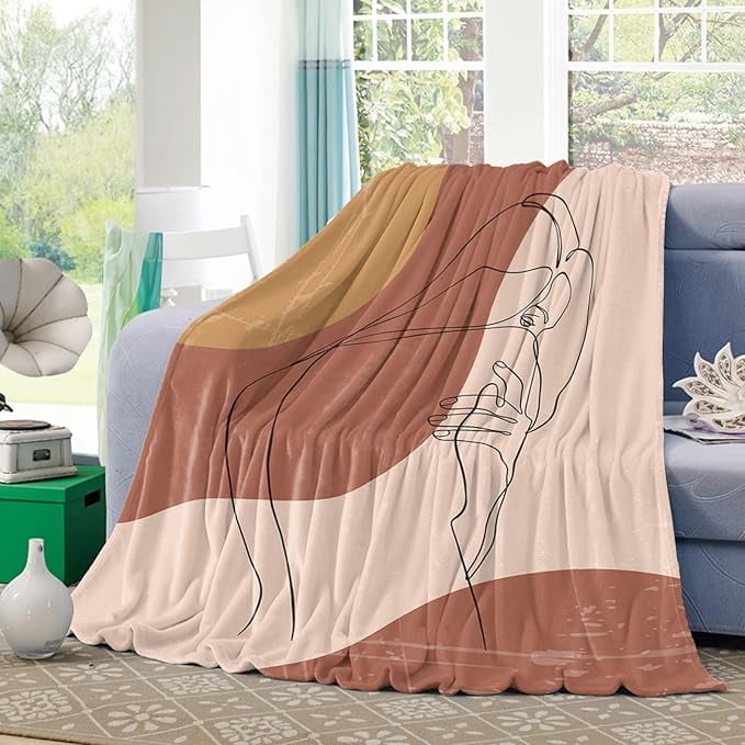 Minimalist Abstract Fleece Throw Blanket For Couch Flannel Bed Blankets ...