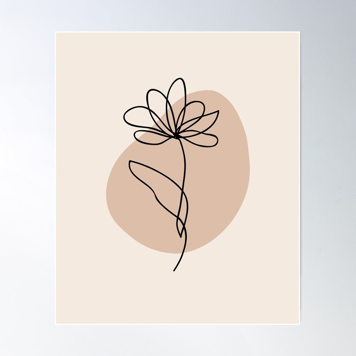 Minimalist Abstract Flower Leaves Simple Warm Colours Pink Design ...