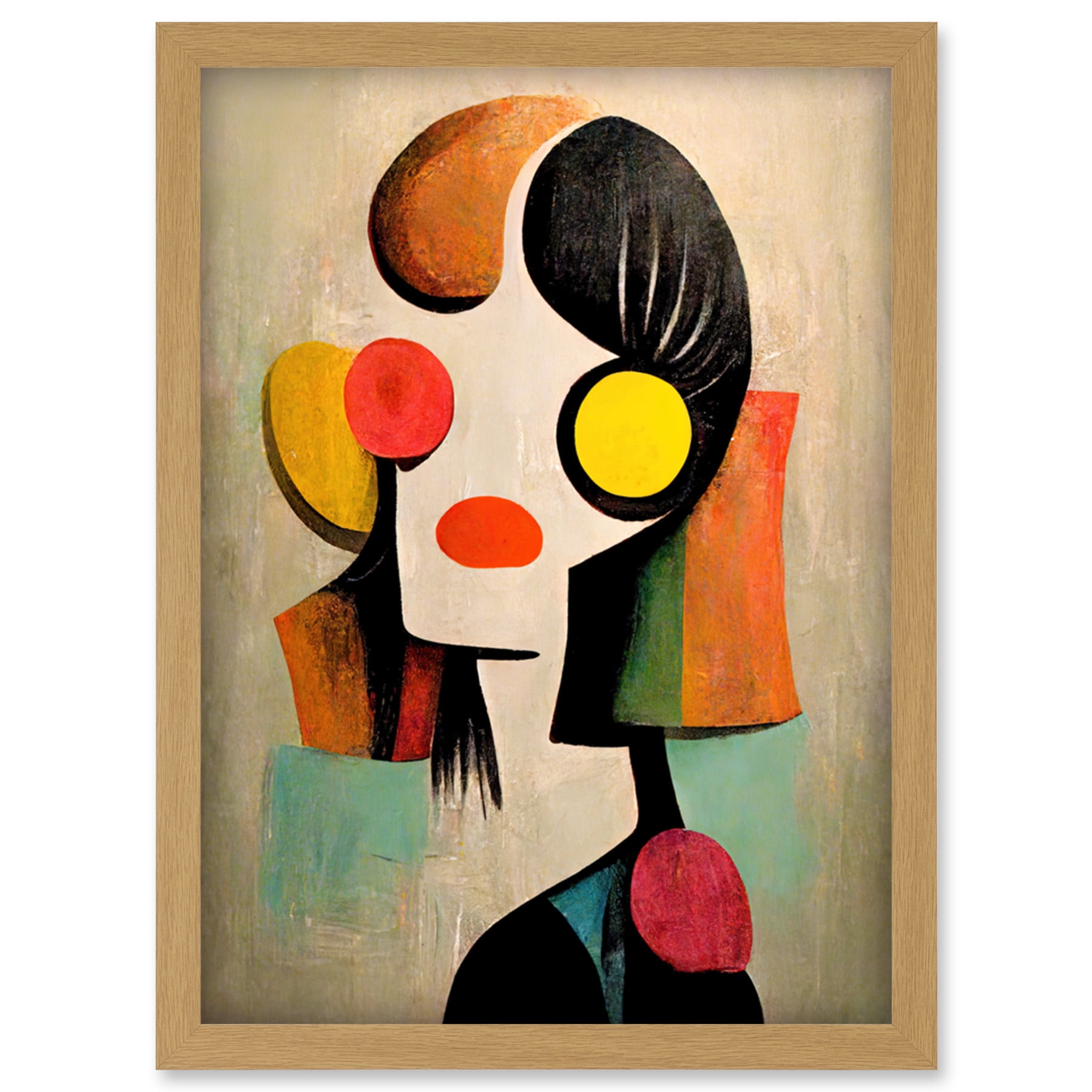 Minimalist Abstract Pop Art Portrait Artwork Framed Wall Art Print A4 ...