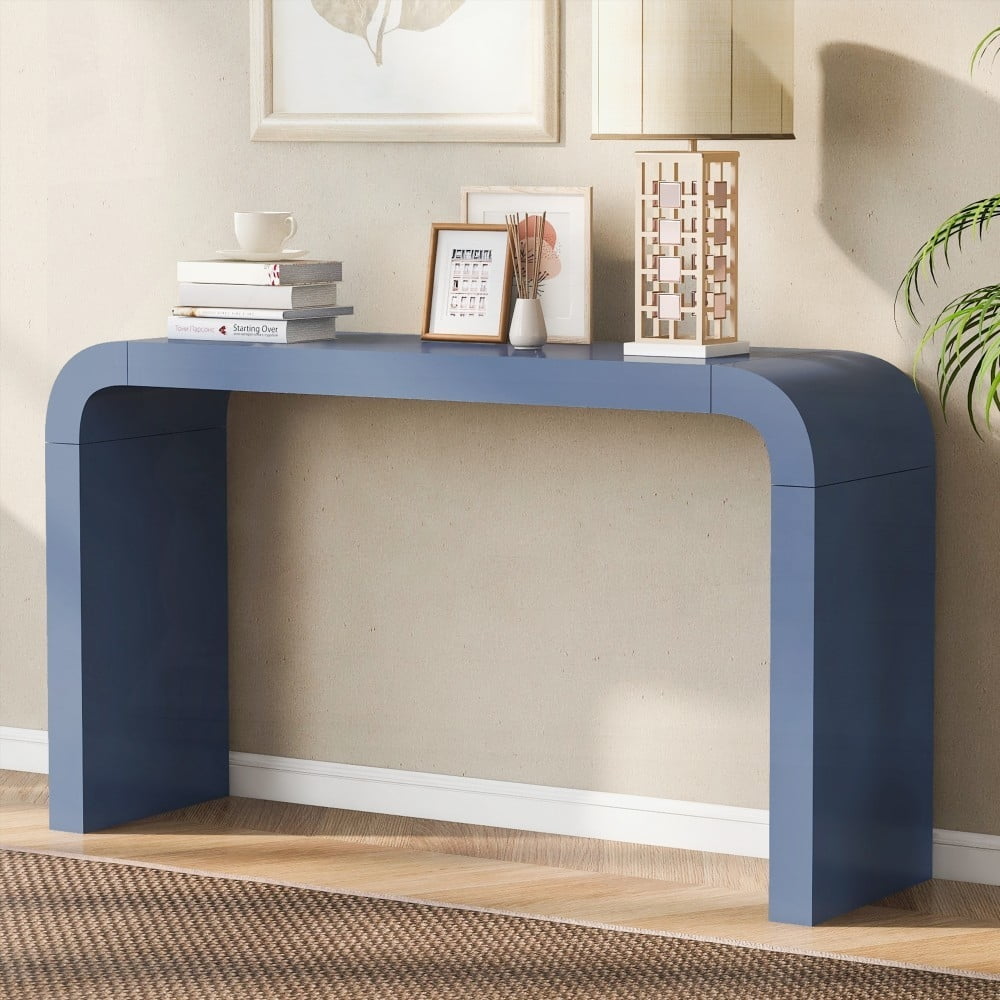 Minimalist Acacia Veneer Entryway Table with Two Legs - Stylish for ...