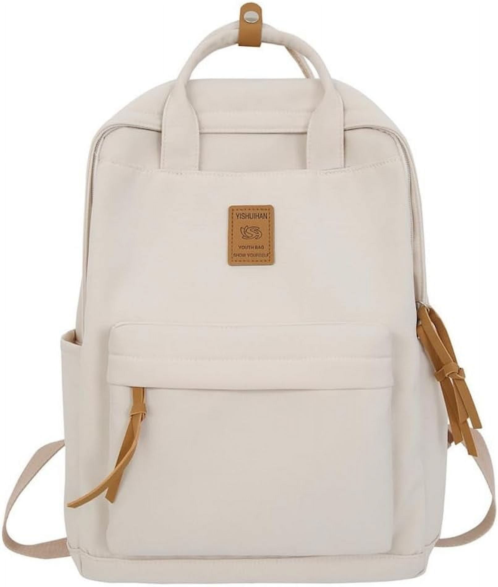 Minimalist Aesthetic Backpack Cute Vintage Preppy Backpack Simple Solid ...