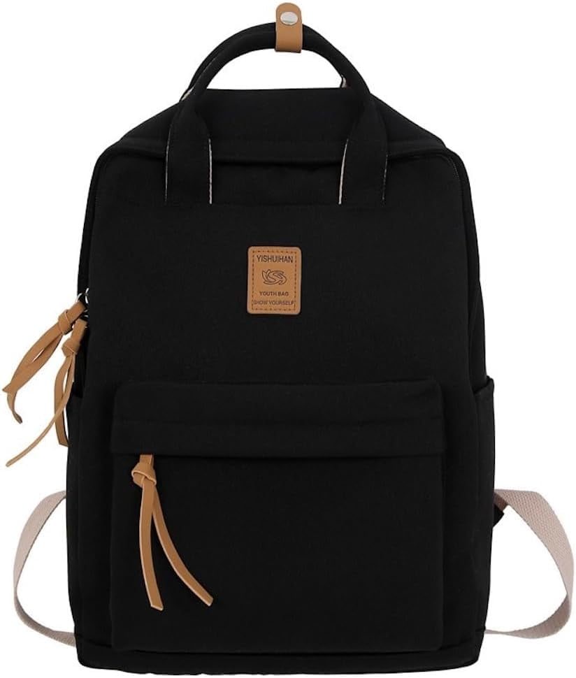Minimalist Aesthetic Backpack Cute Vintage Preppy Backpack Simple Solid ...