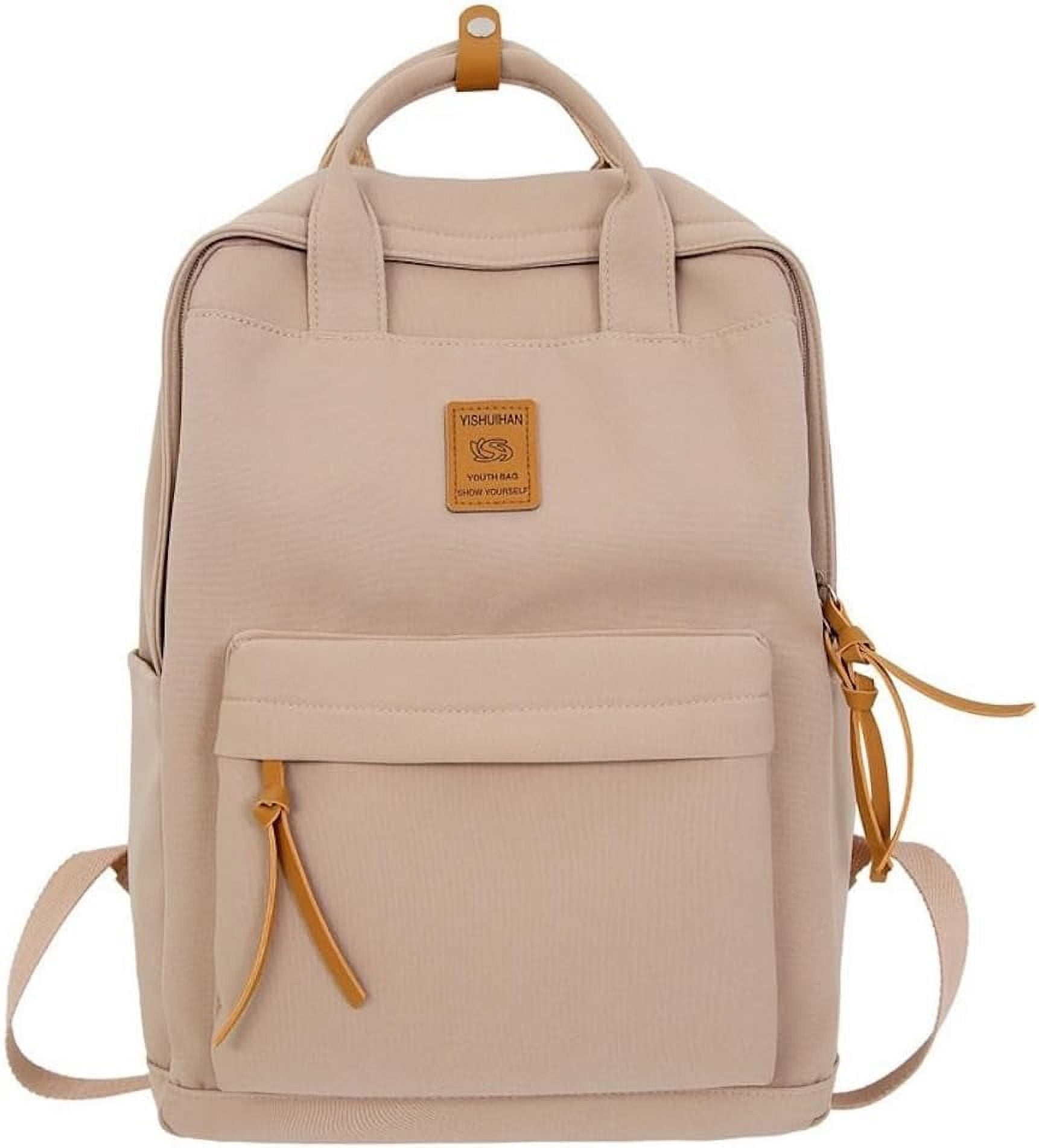 Minimalist Aesthetic Backpack Cute Vintage Preppy Backpack Simple Solid ...
