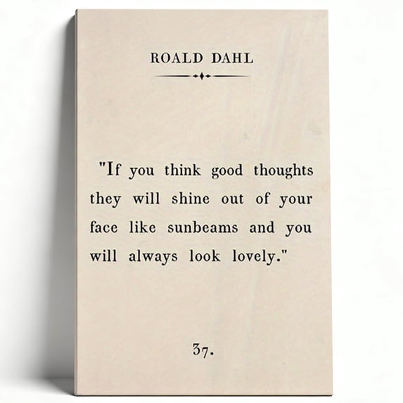 Minimalist Aesthetic Vintage Roald Dahl Quote Matte Finish Gallery ...
