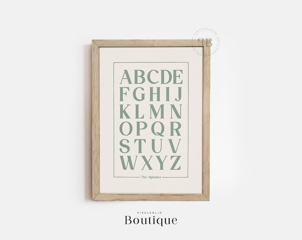 Minimalist Alphabet Wall Art Poster Aesthetic Typography Decor For ...