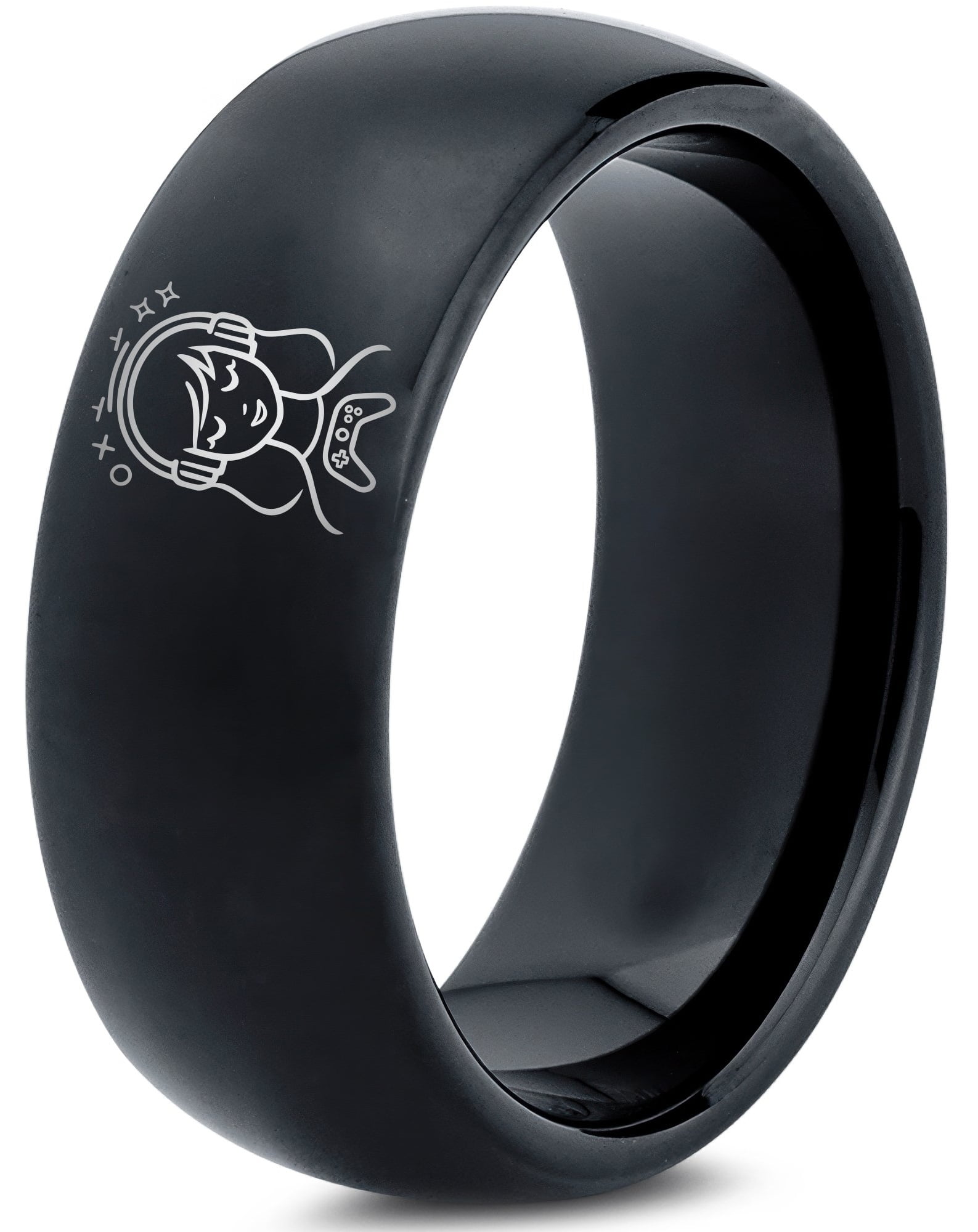 Tungsten Black Promise Ring Set Gamer Valentines Couples 40th Birthday ...