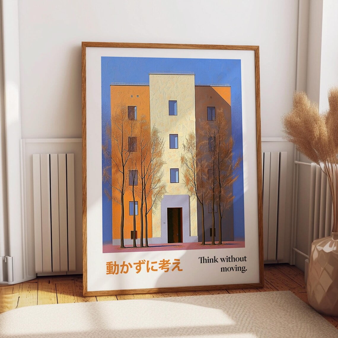Minimalist Architecture Print - "Think Without Moving" Motivational ...