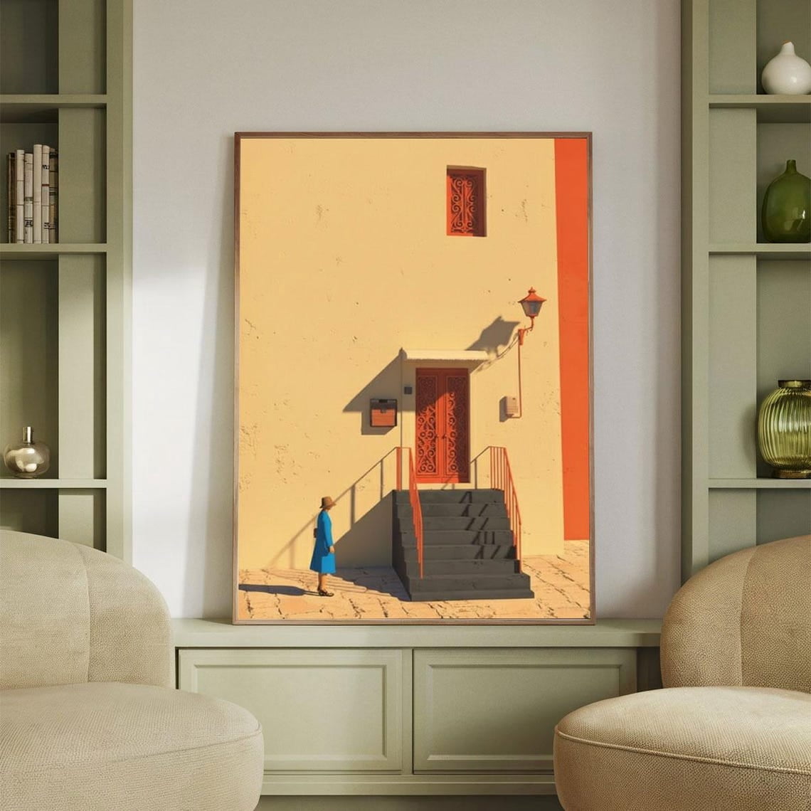 Minimalist Architecture Wall Art, Warm Modern Building Poster ...