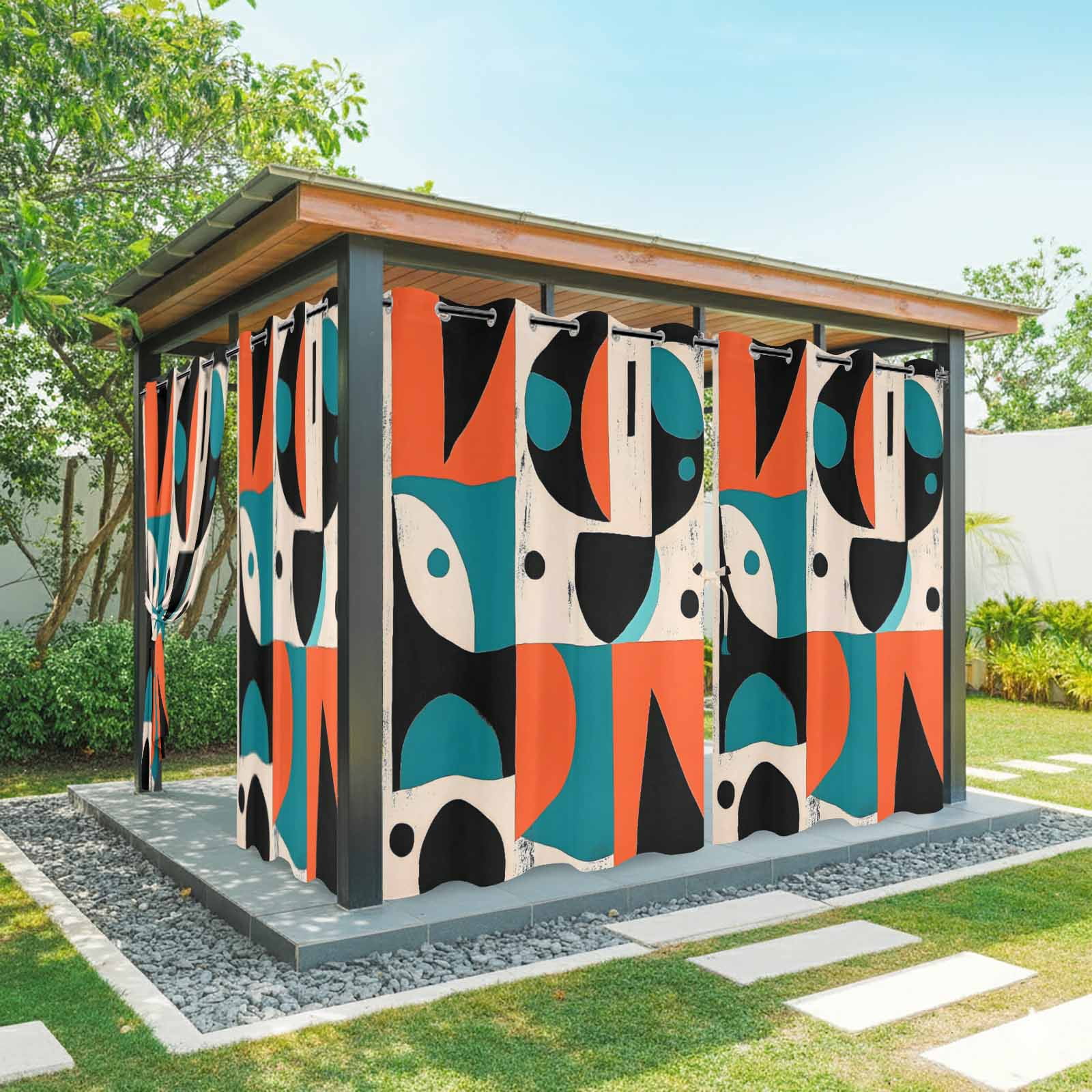 Minimalist Art Outdoor Curtains for Patio Waterproof, Impressionist ...