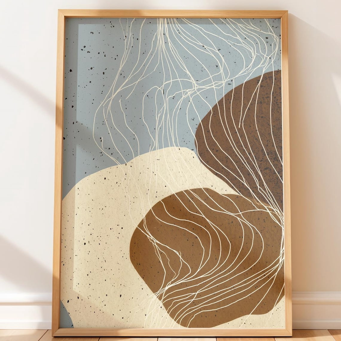 Minimalist Art With Organic Pebble Shapes Modern Earth Tones ...