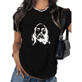 Minimalist Artistic Portrait Graphic Tees Black Base Single Sided Print ...