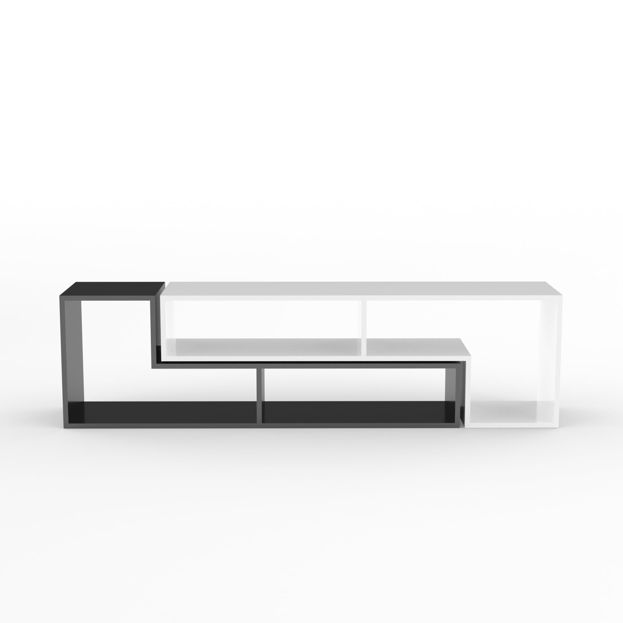 Minimalist Asymmetrical Modern L Shape TV Console Table-Book Stand ...