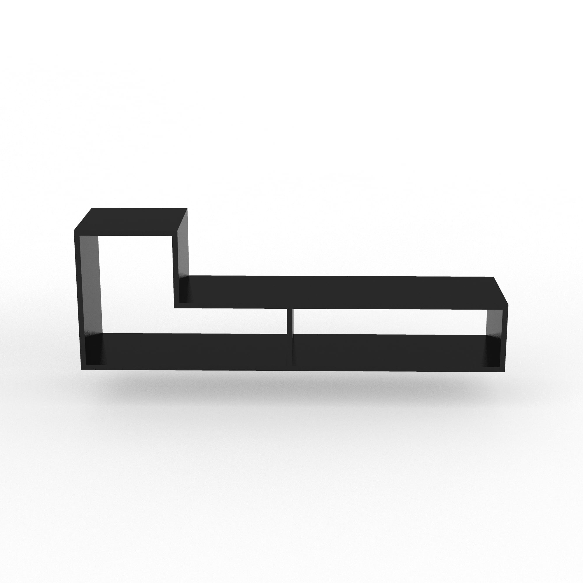 Minimalist Asymmetrical Modern L Shape TV Console Table-Book Stand ...