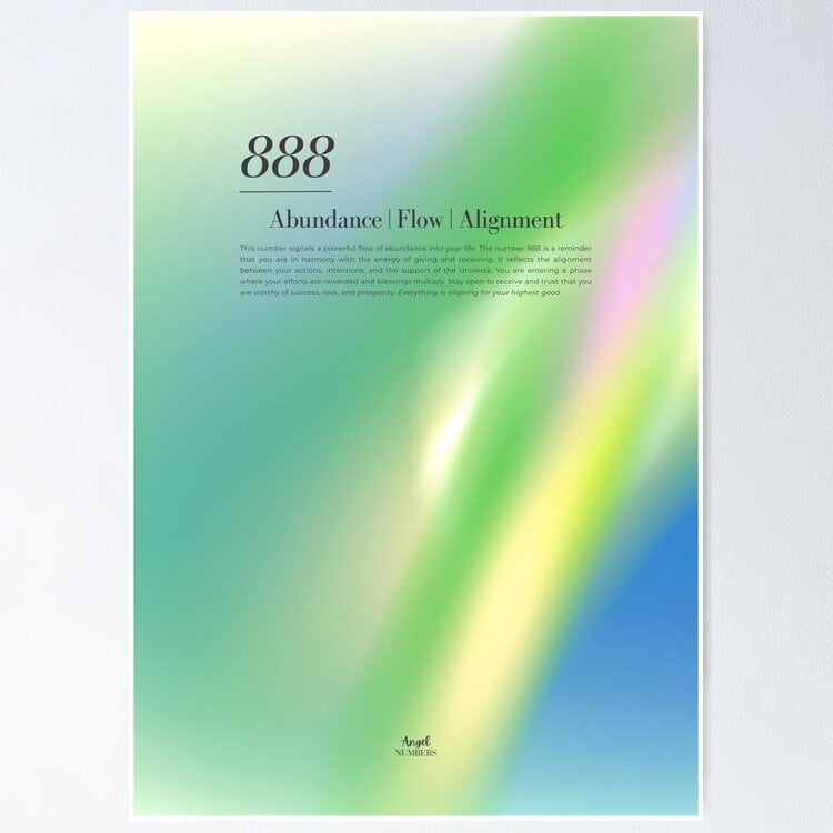 Minimalist Aura Frequency Healing Colors Angel Number 888 Abundance ...
