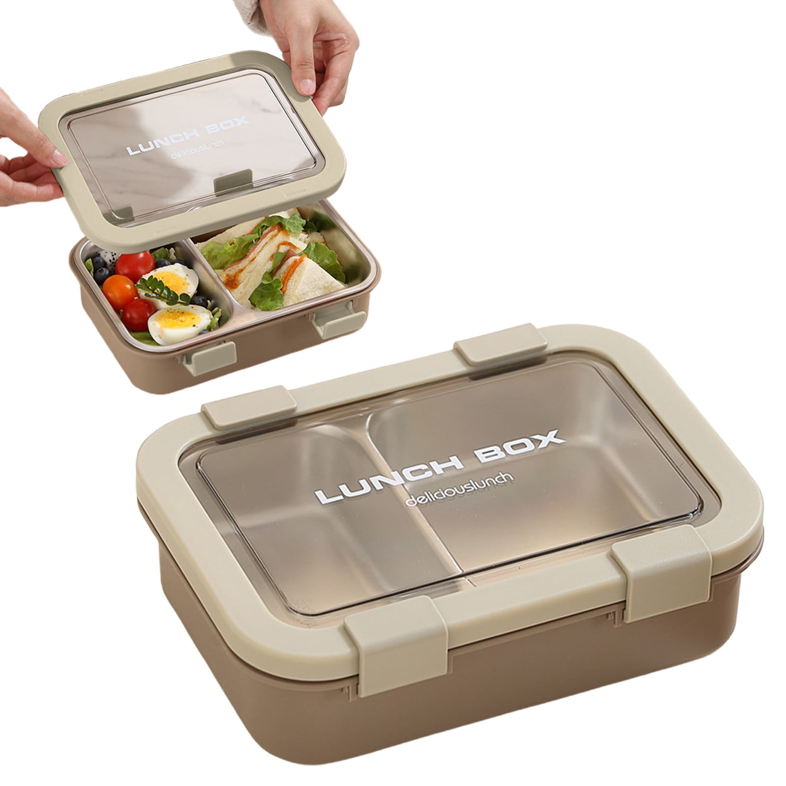Minimalist Bento Box – Sleek Lunch Container Divided Interior, Easy ...