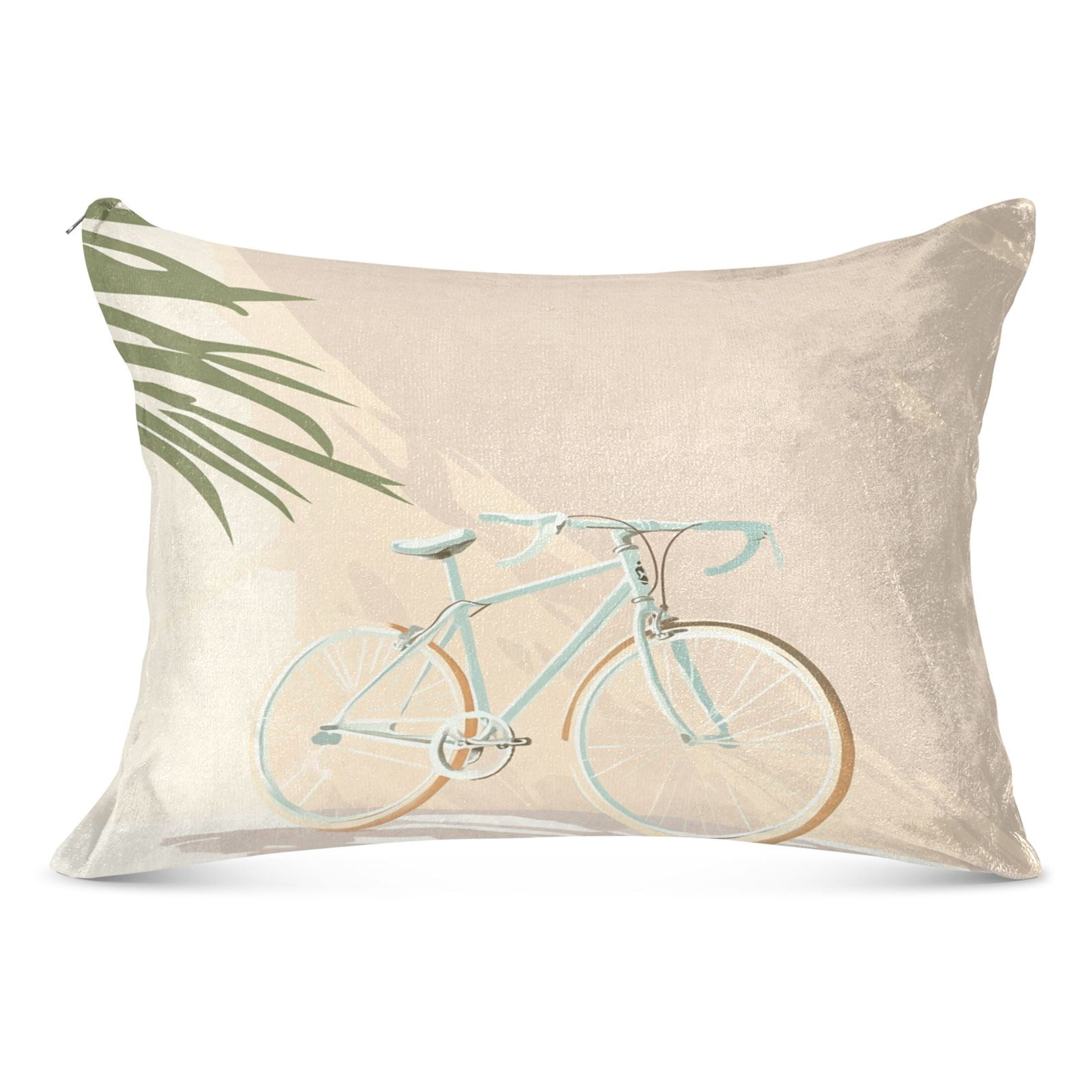 Minimalist Bike Pattern Soft Plush Pillow Cover, Zippered Design, Comfortable for Bedroom and ...