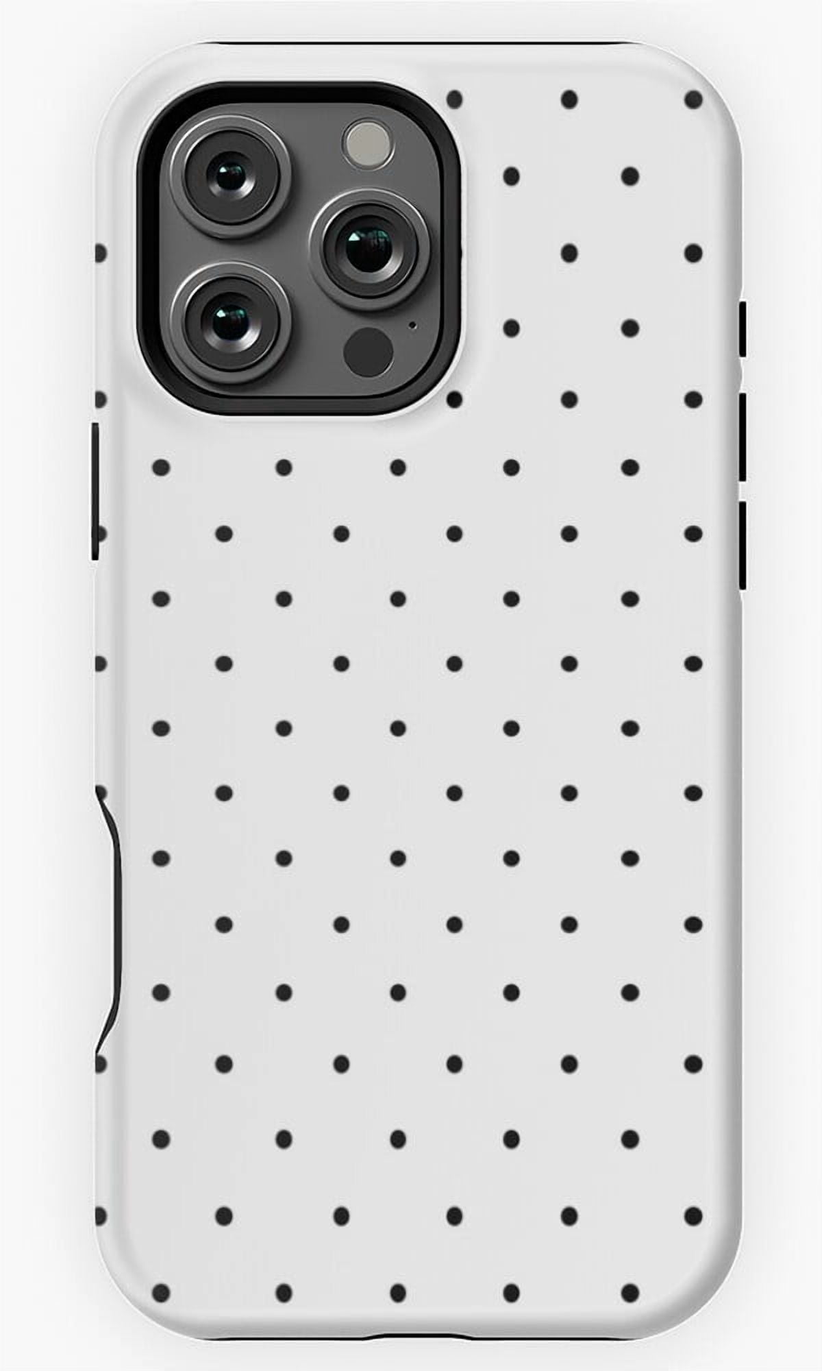 Minimalist Black White Polka Dot Pattern Basic iPhone 11 12 13 14 15 16 ...