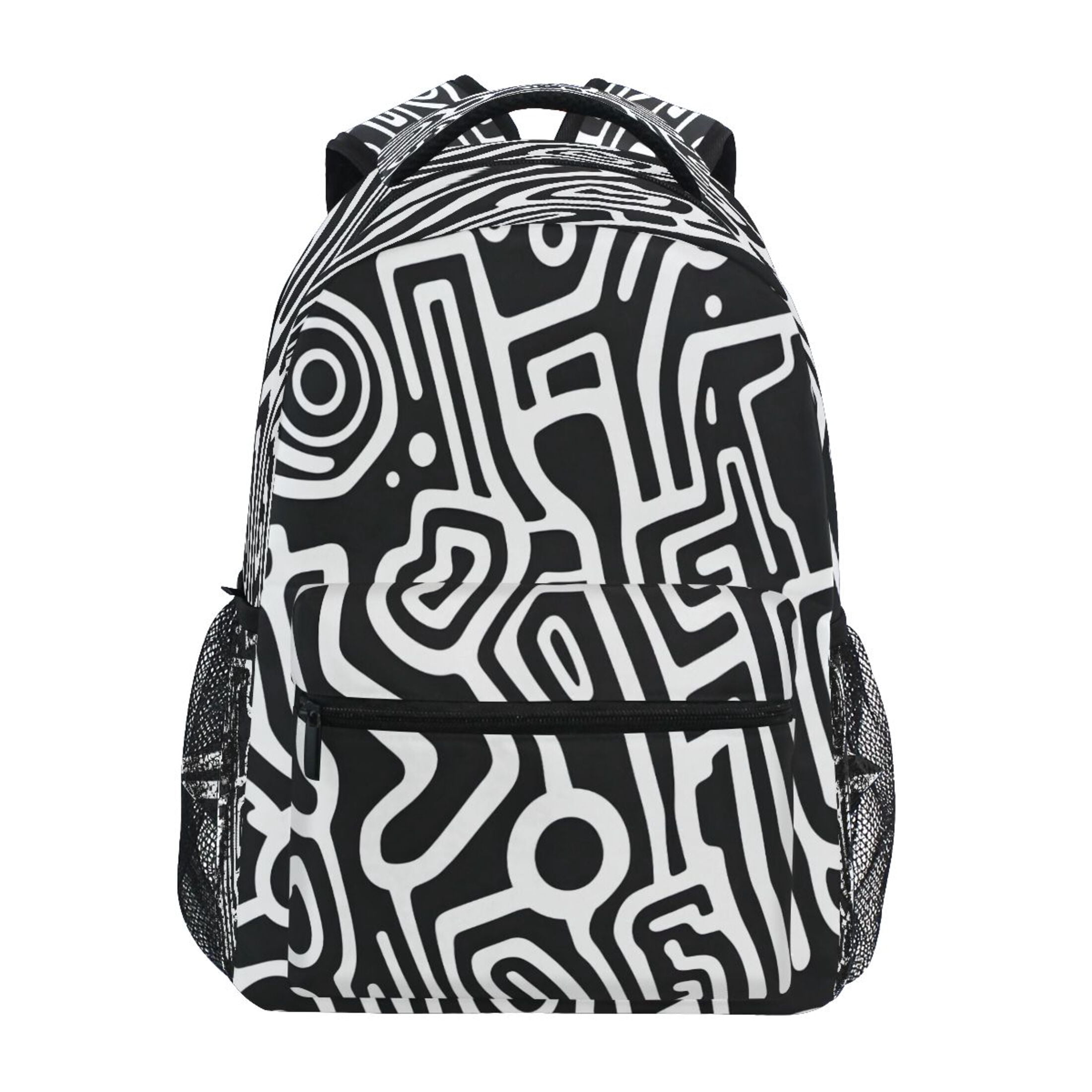 Minimalist Black and White Lines Stylish Large Backpack 15L Self ...