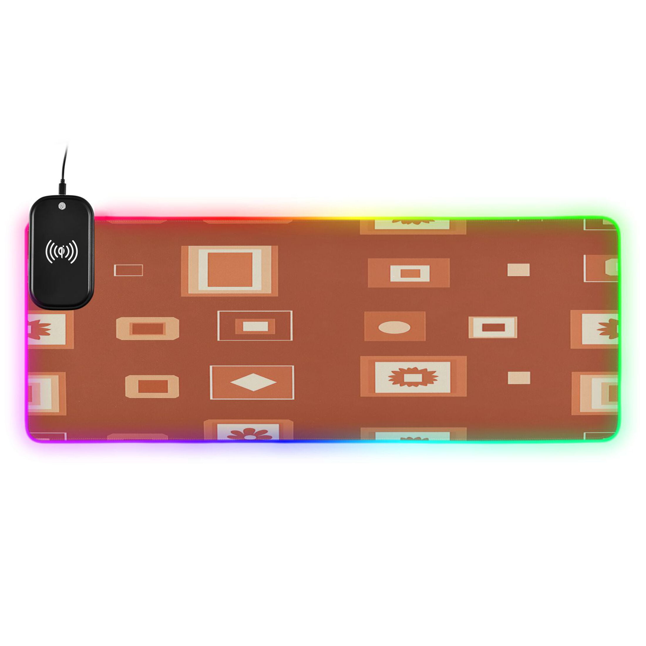 Minimalist Block Design Large RGB Gaming Mouse Pad with Fast Wireless ...