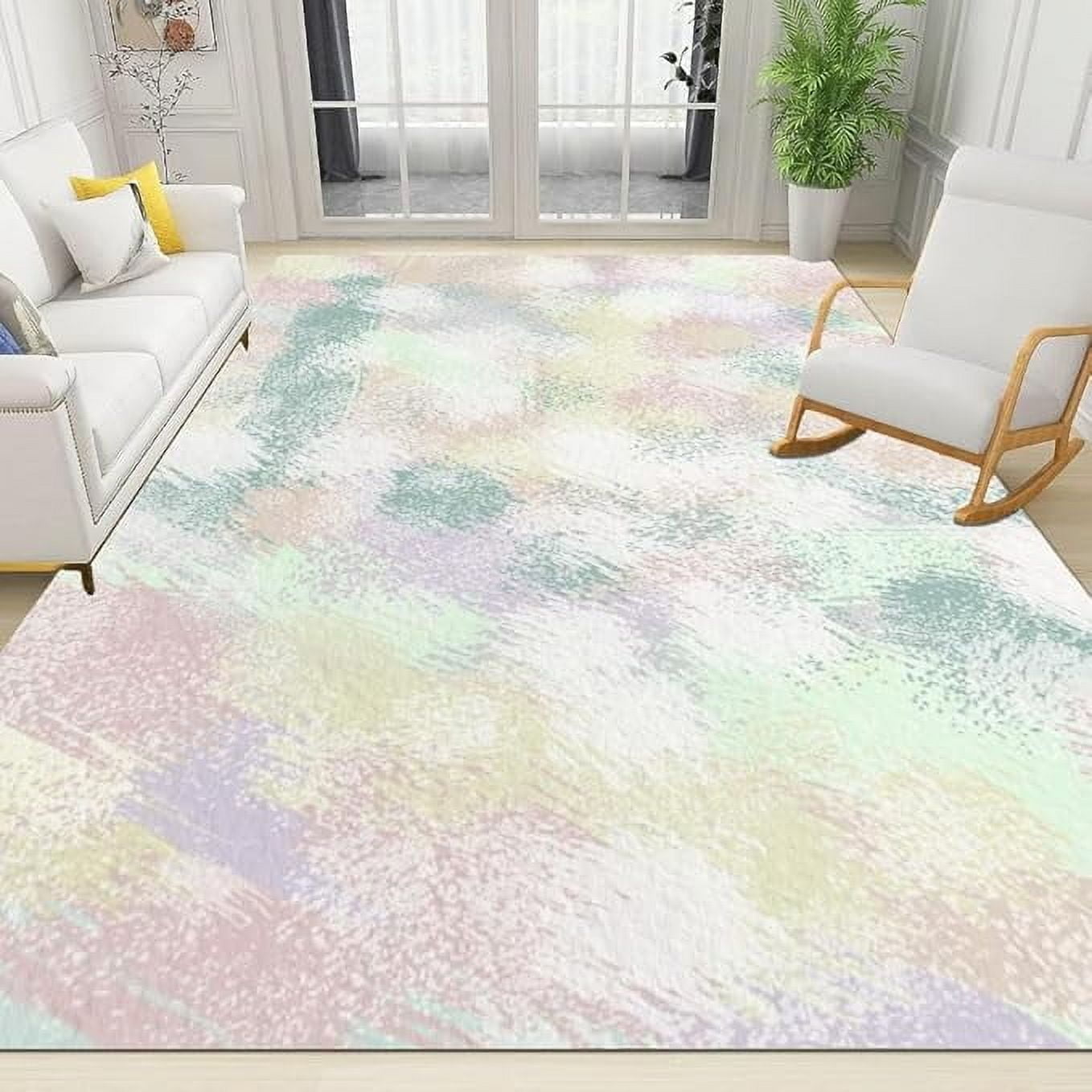 Minimalist Bohemia Area Rug, Colorful Print Rug, Washable Modern ...