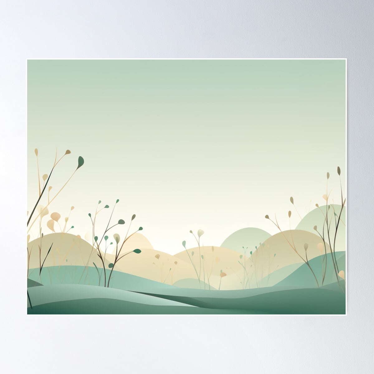 Minimalist Boho - Mint Green Cedar Poster Wall Art, Modern Wall Decor ...