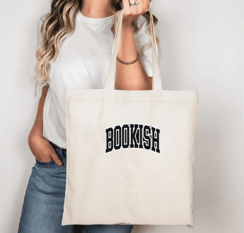 Minimalist Bookish Graphic With Calm Literary Aesthetic Theme Tote Bags ...