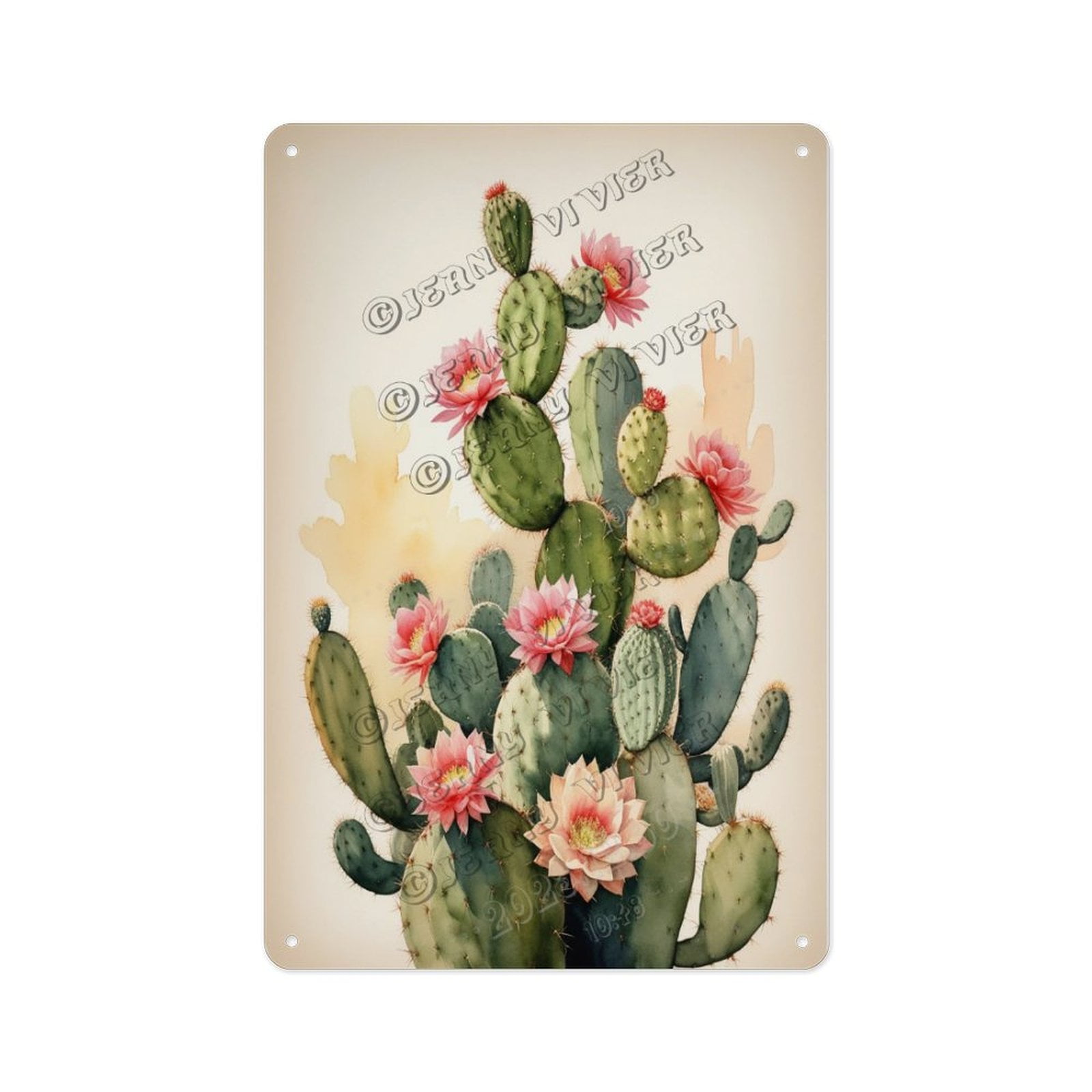 Minimalist Cactus Metal Wall Sign – Boho Desert Plant Art for Bedroom ...