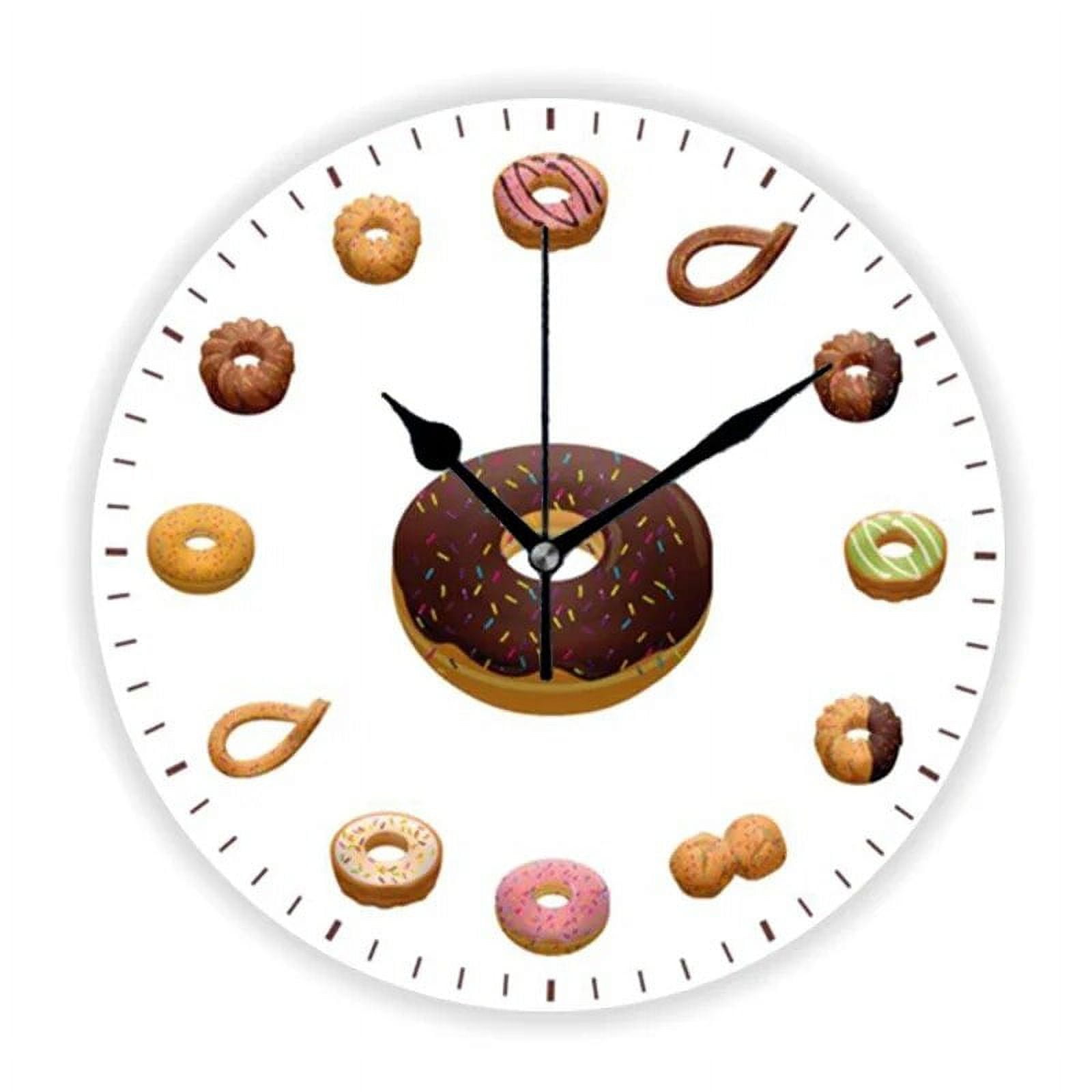 Minimalist Cakes and Donuts Kitchen Wall Clock Watch Round for Bakery ...