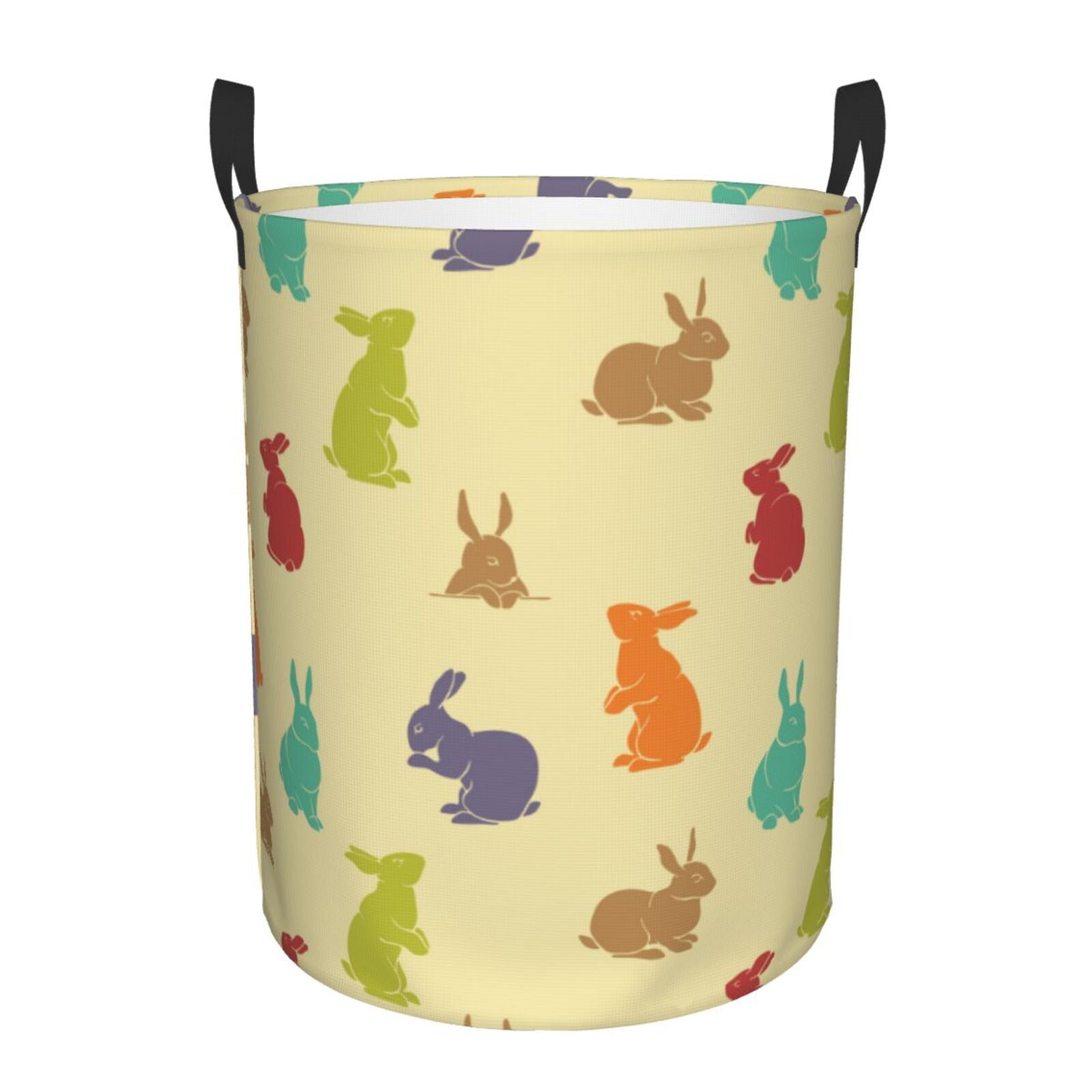 Minimalist Cartoon Cute Rabbit Laundry Basket with Handles ...