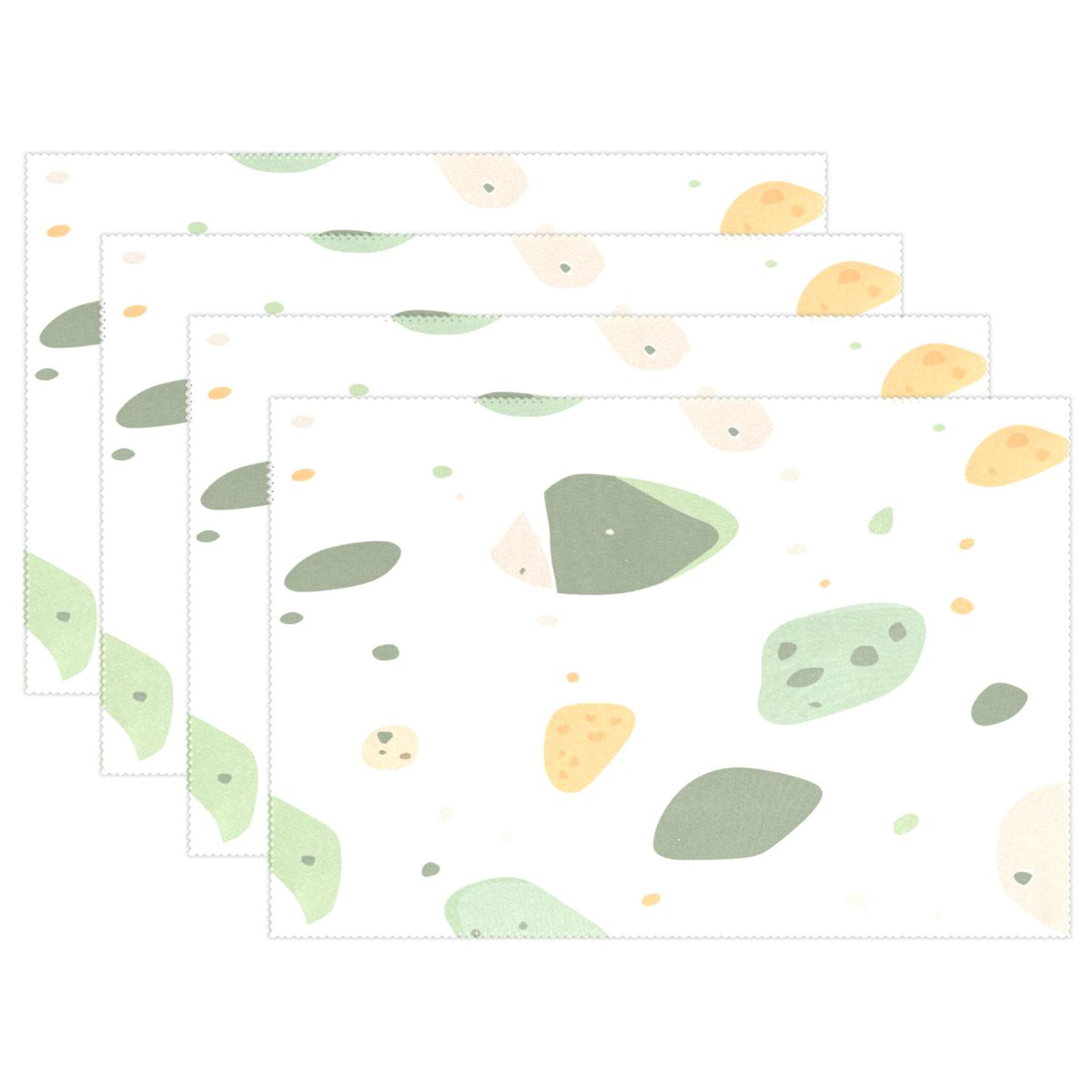 Minimalist Cartoon Style Pattern 4-Piece 12x18in Heat-Proof Place Mats ...