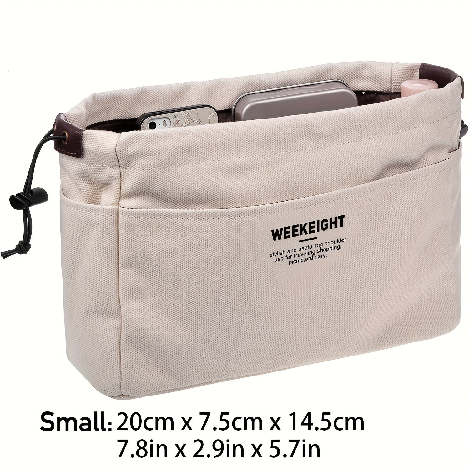 Minimalist Casual Storage Organizer, Versatile Drawstring Insert Pouch ...