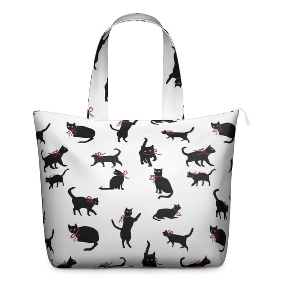 Minimalist Cat Design Travel Bag, Abstract Cat Art Weekender Tote ...