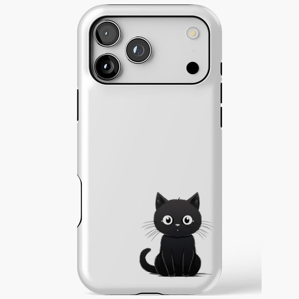 Minimalist Cat Protective Case for iPhone 11 12 13 14 15 16 17 Pro Max ...