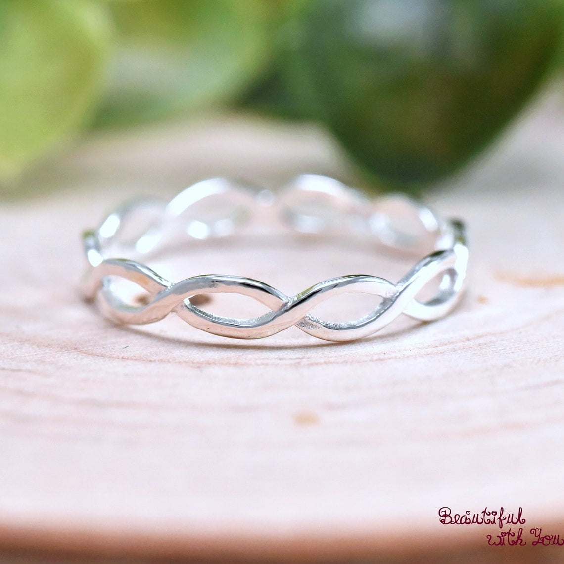 Minimalist Celtic Braided Wire Ring Sterling Silver Stackable Fashion ...