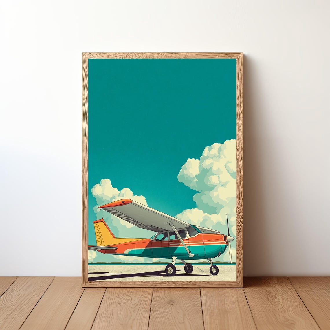 Minimalist Cessna Plane Modern Aviation Small Aircraft in Sky Simple ...