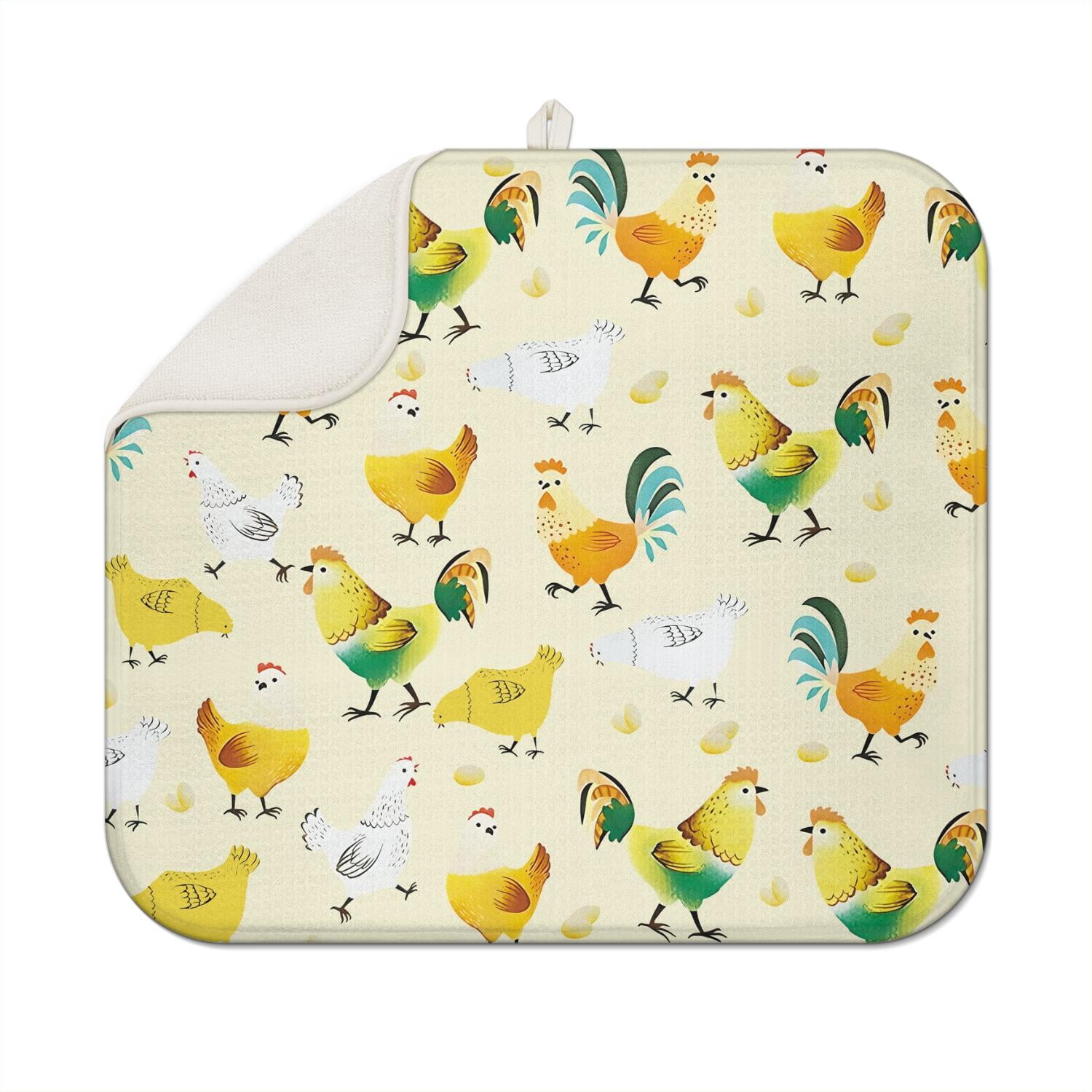 Minimalist Chicken Drying Mat - Quick Dry Microfiber Kitchen Counter ...