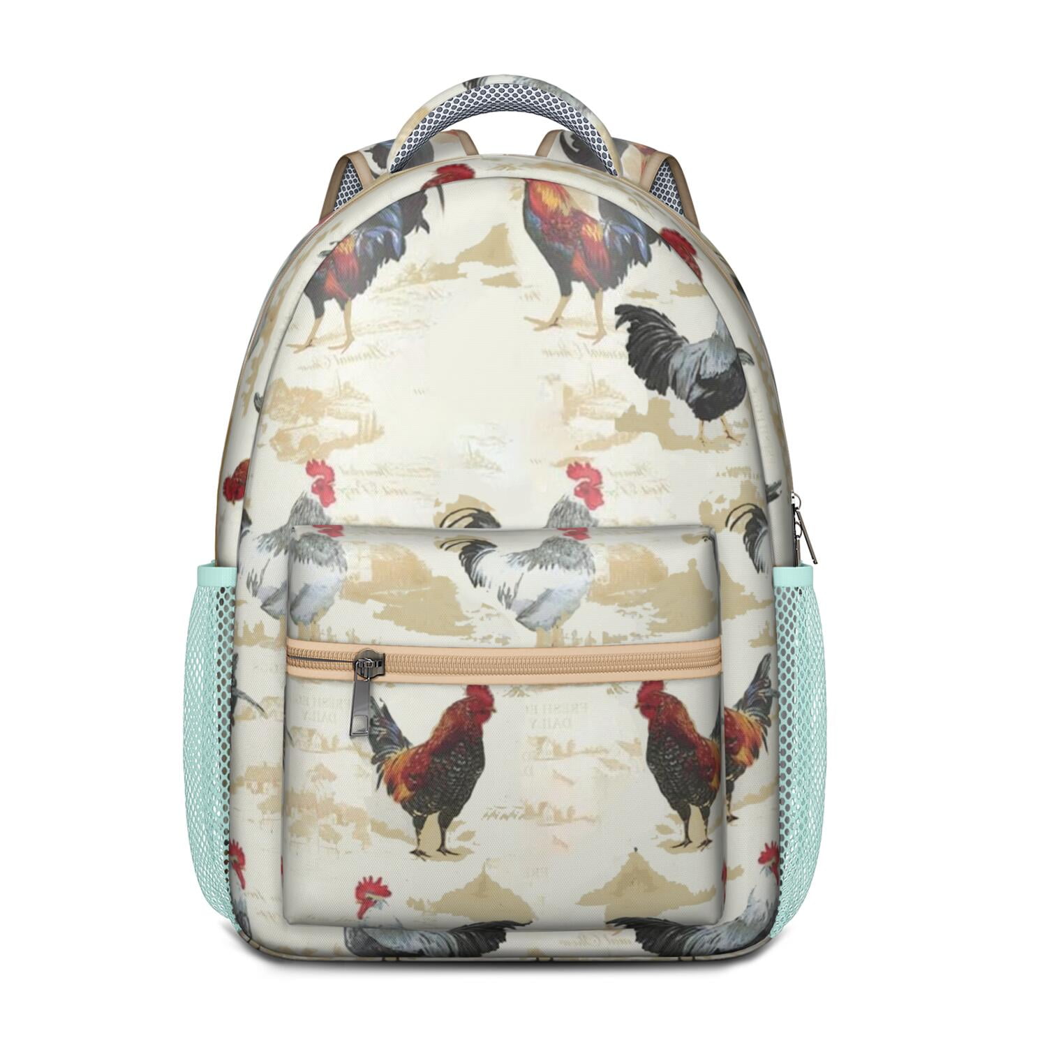 Minimalist Chicken and Geometric Pattern Backpack - Ergonomic ...