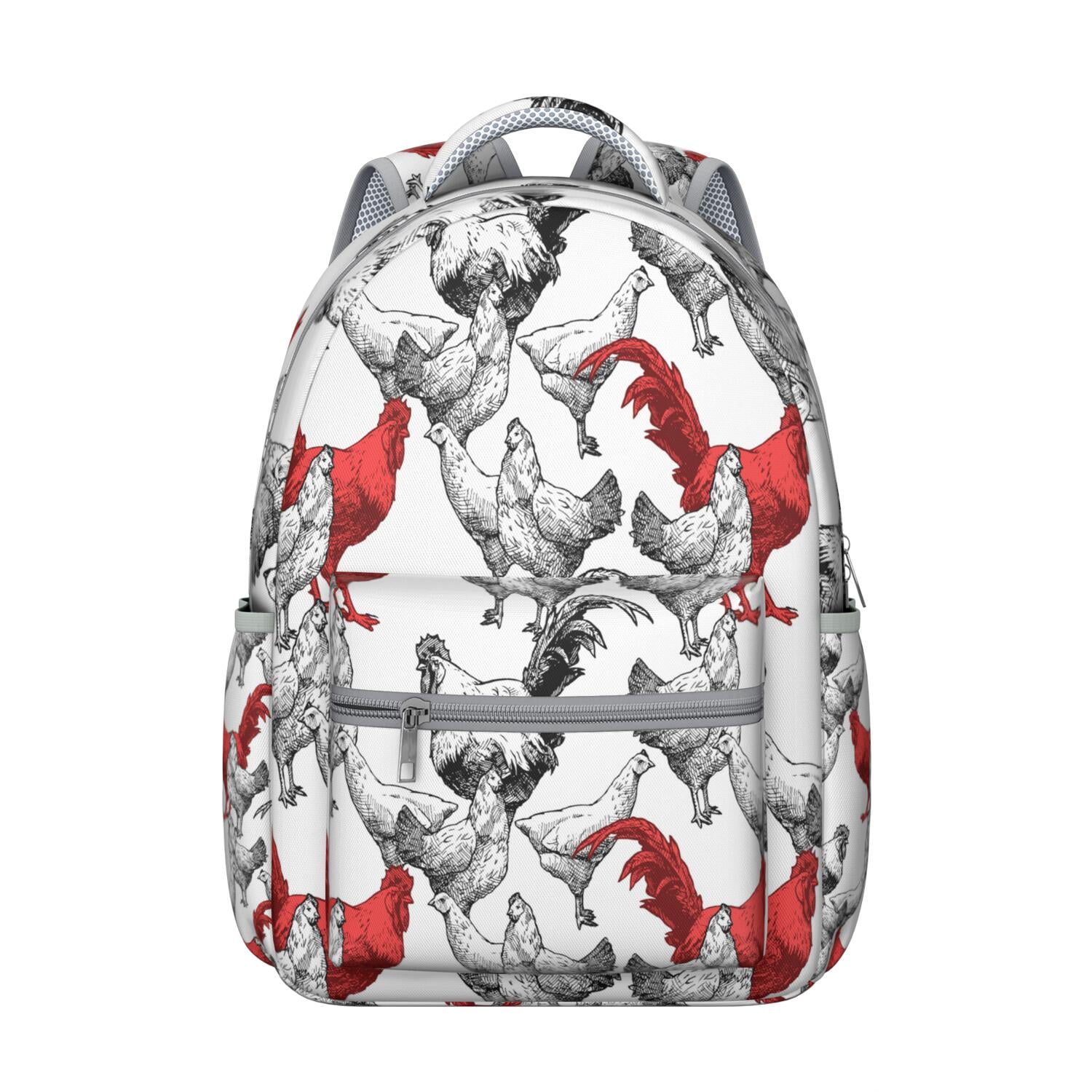Minimalist Chicken and Geometric Pattern Waterproof Backpack - Modern ...
