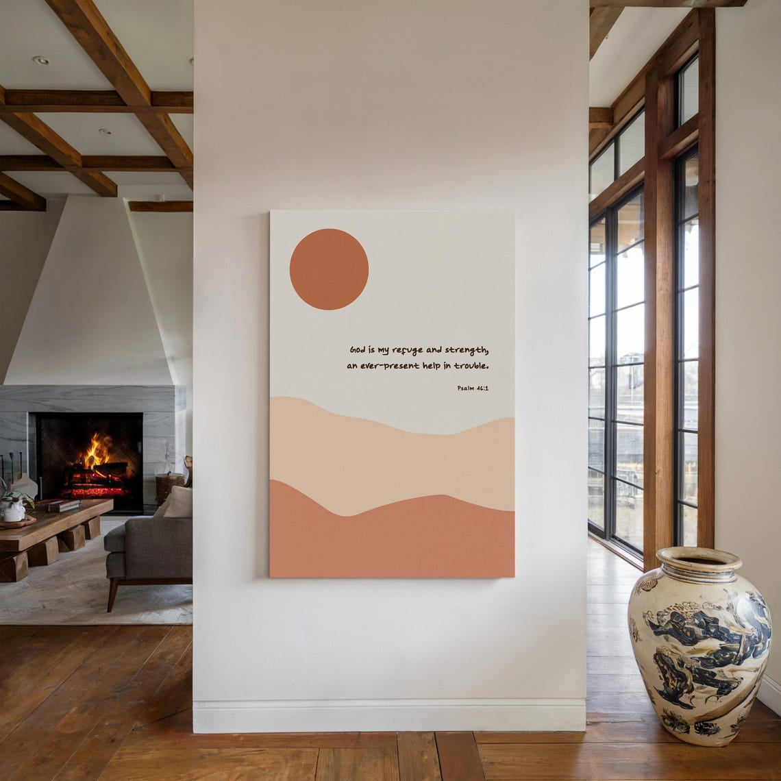 Minimalist Christian Psalm 46:1 God Is My Refuge And Strength Wall Art ...