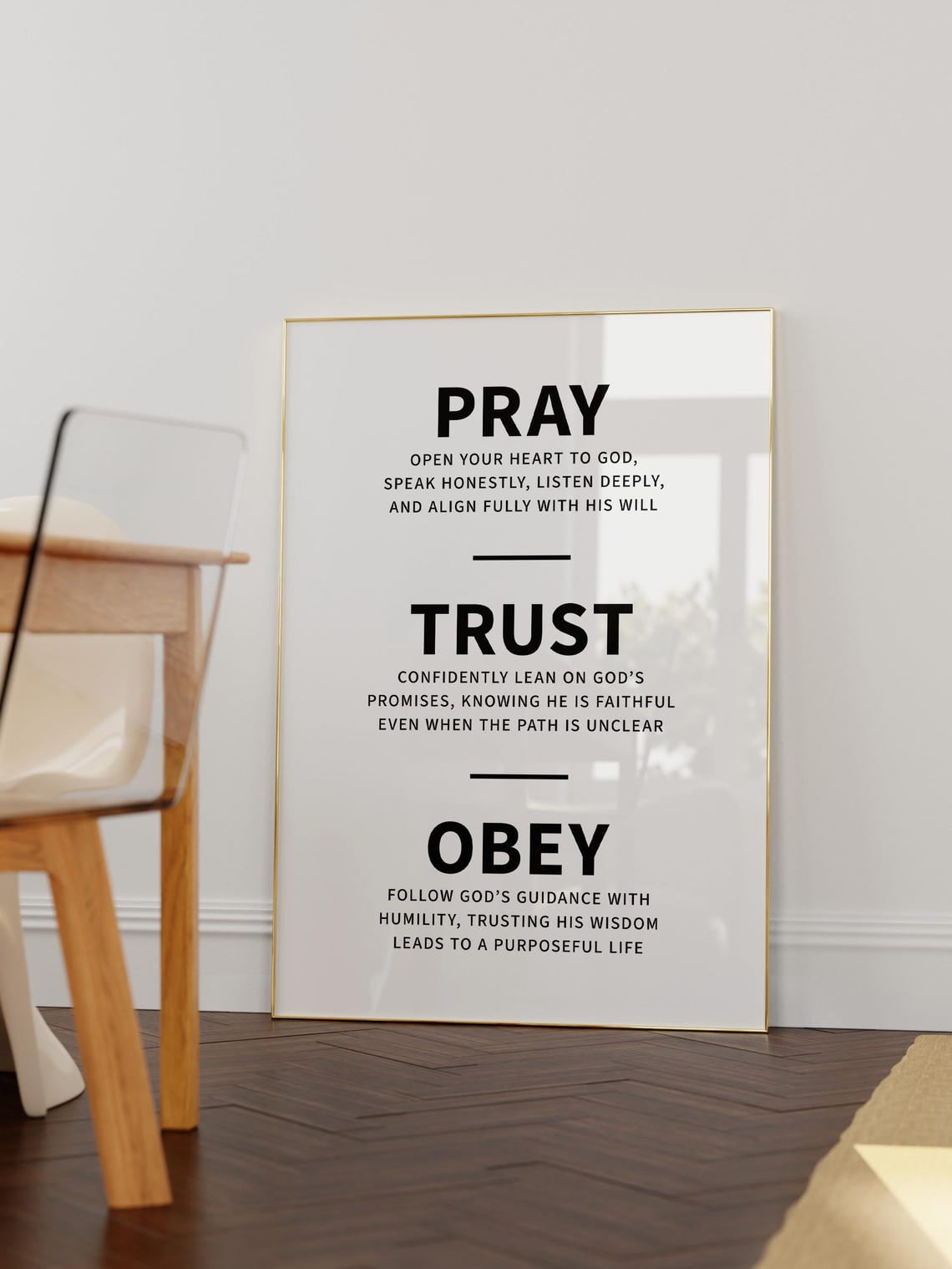 Minimalist Christian Quote Print, Black & White Home Office Decor Home ...