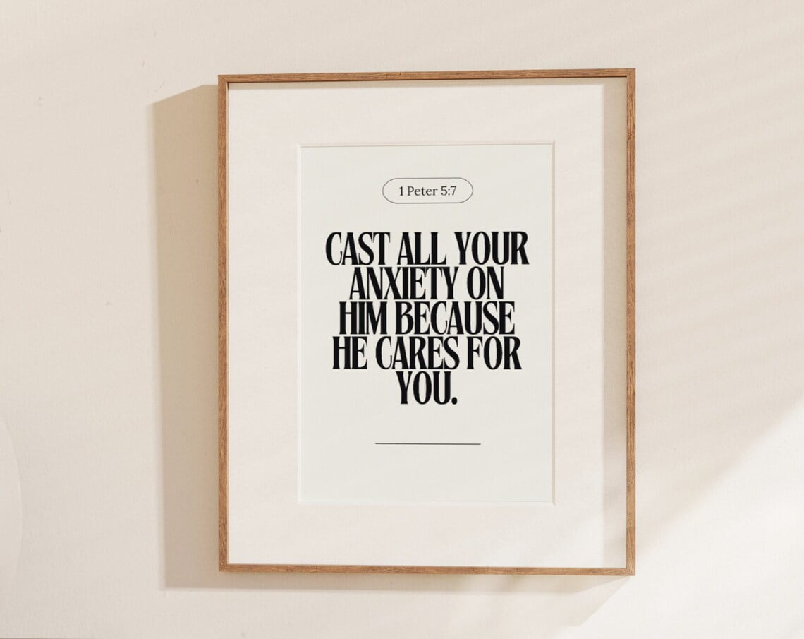 Minimalist Christian Scripture Wall Art Bible Verse Decor Religious ...