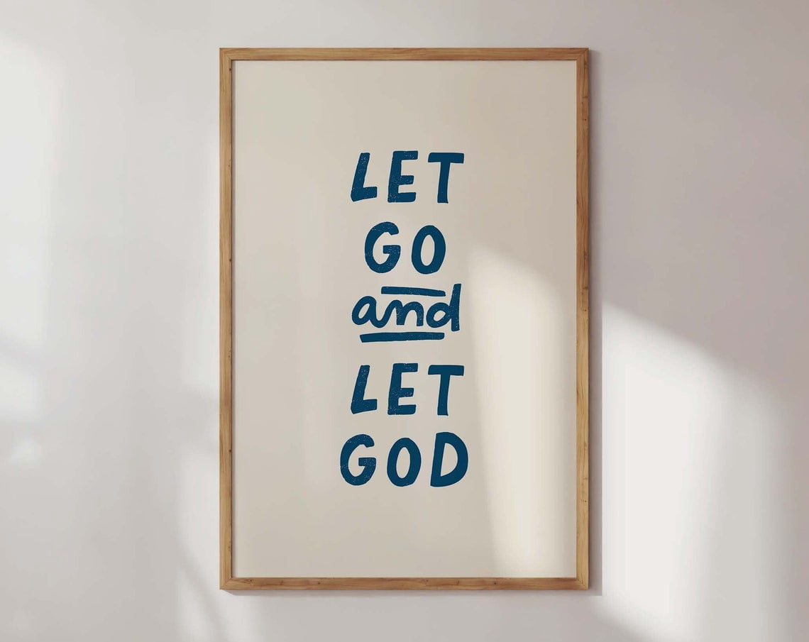 Minimalist Christian Wall Art Art Navy Print Handwritten Font God Art ...