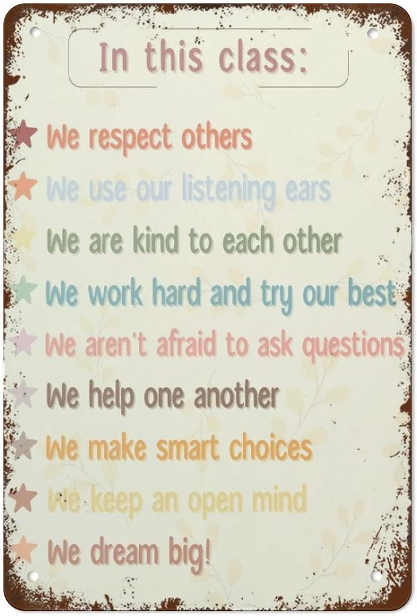 Minimalist Classroom Rules Editable And Printable Poster Template ...
